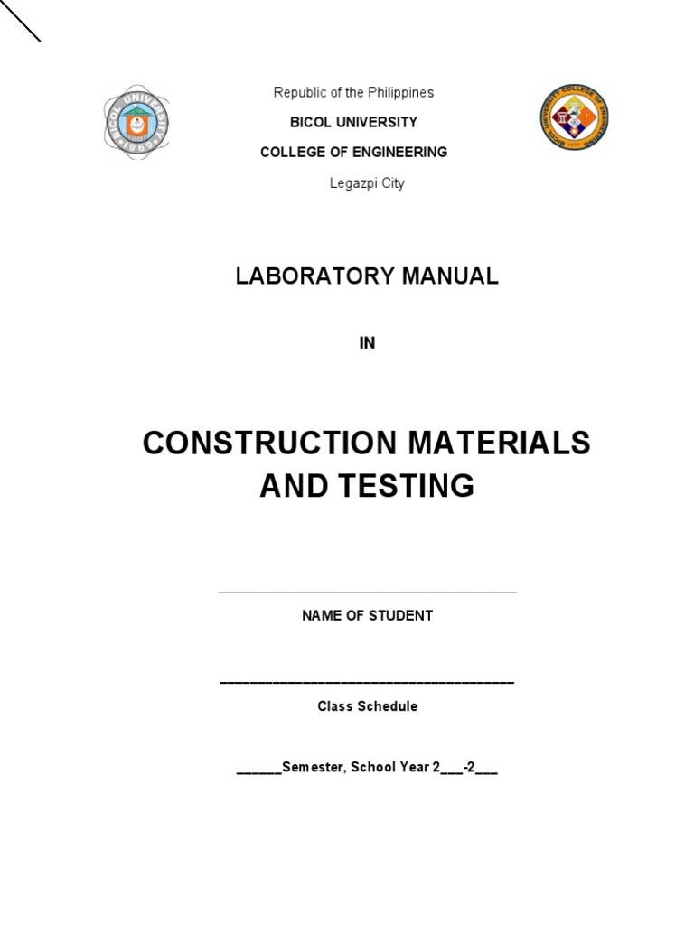 Construction Materials and Testing: Laboratory Manual | PDF | Strength ...