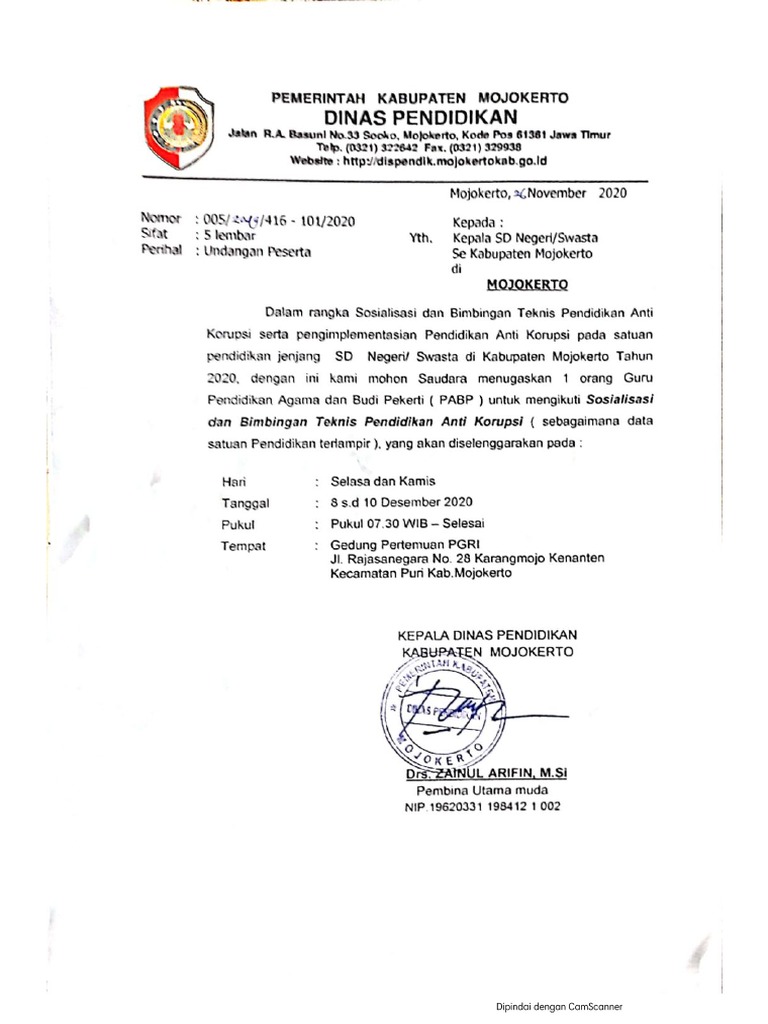 Surat Undangan Anti Korupsi | PDF