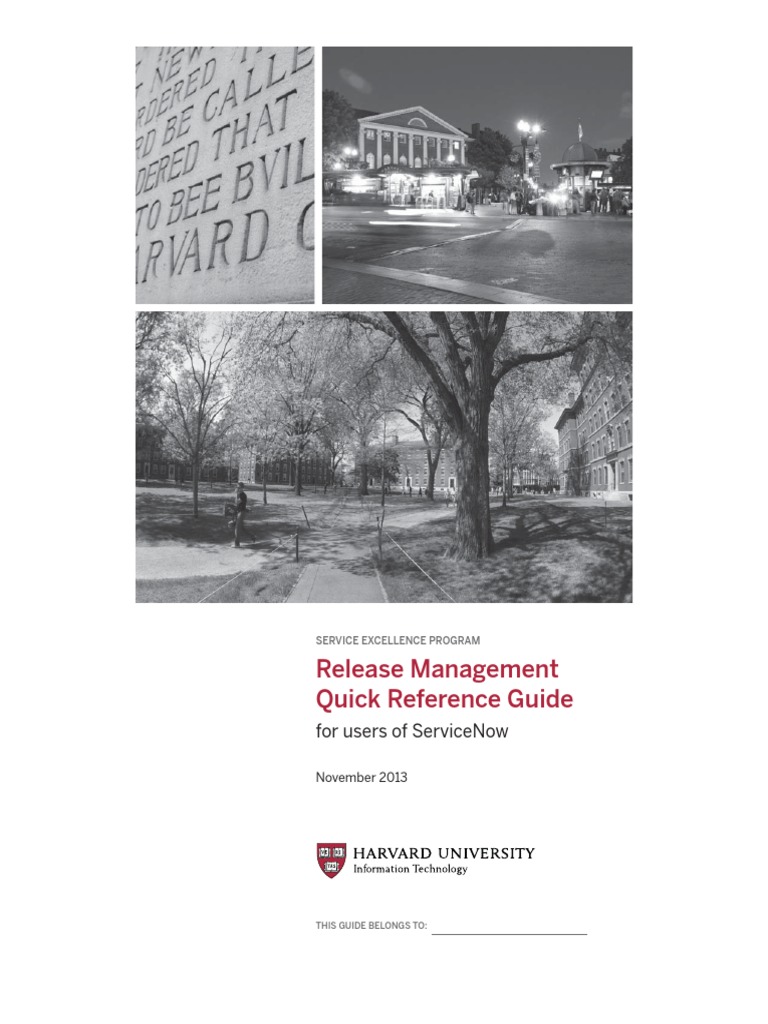 Release Management Quick Reference Guide For Users of ServiceNow | PDF ...