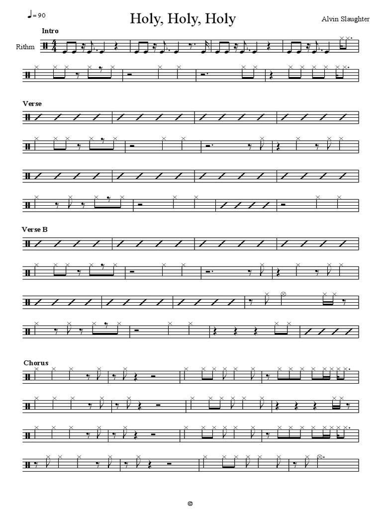Alvin Slaughter - Holy, Holy, Holy Drums | PDF