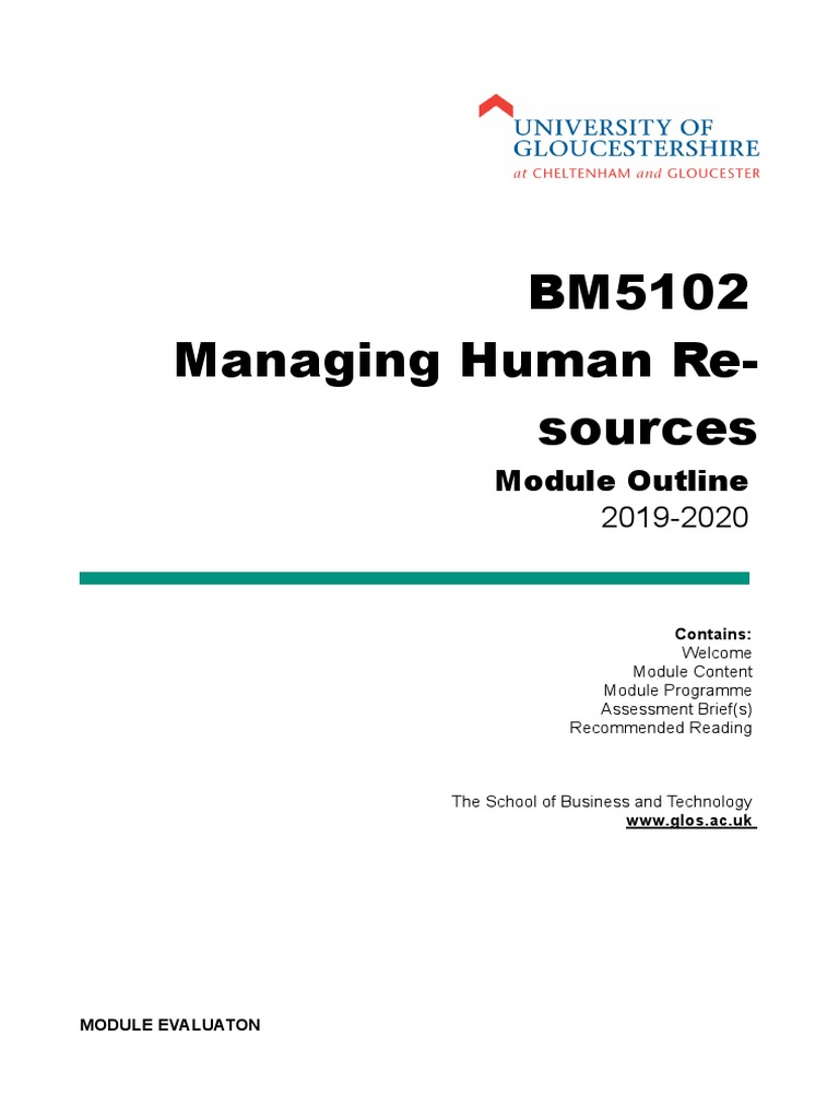 Managing Human Resources Module BM5102 | PDF | Human Resource ...