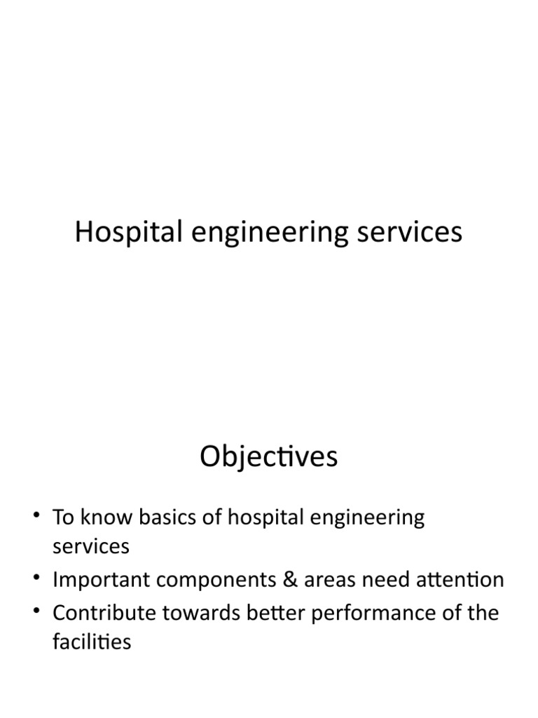 Hospital Engineering Services Overview | PDF | Air Conditioning ...