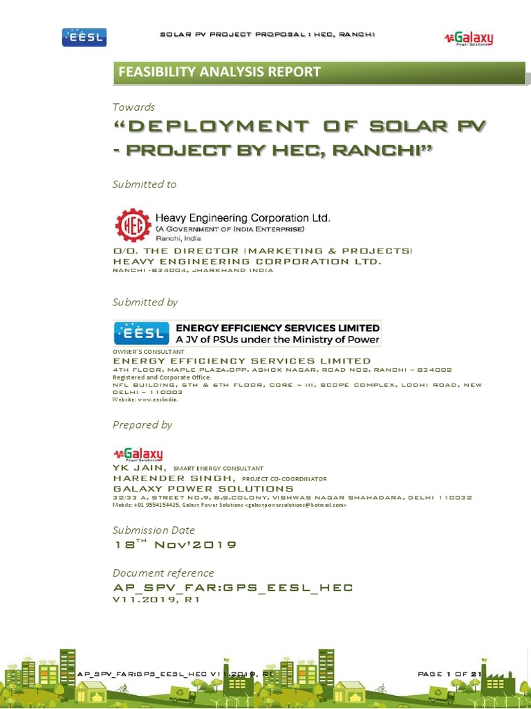 Feasibility Analysis Report: Towards | PDF | Solar Power | Photovoltaic ...