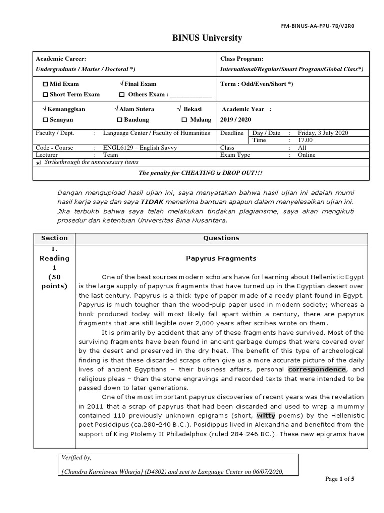 BINUS University: Undergraduate / Master / Doctoral ) International ...