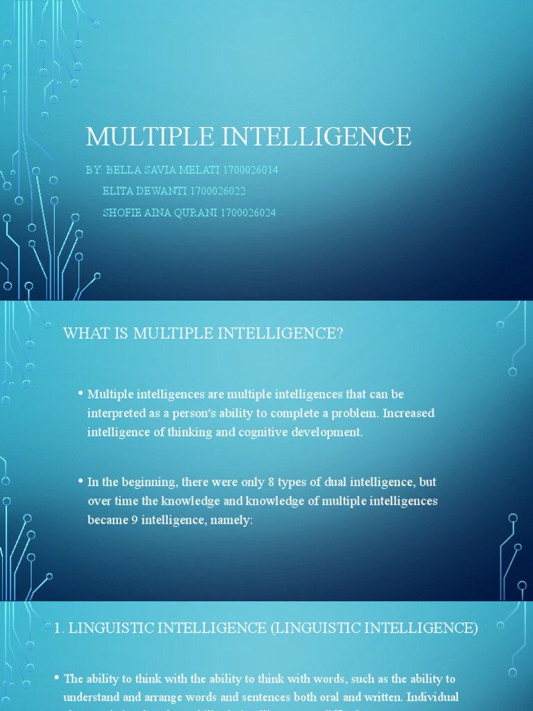 An Overview of Multiple Intelligences: Defining Nine Distinct Types of ...