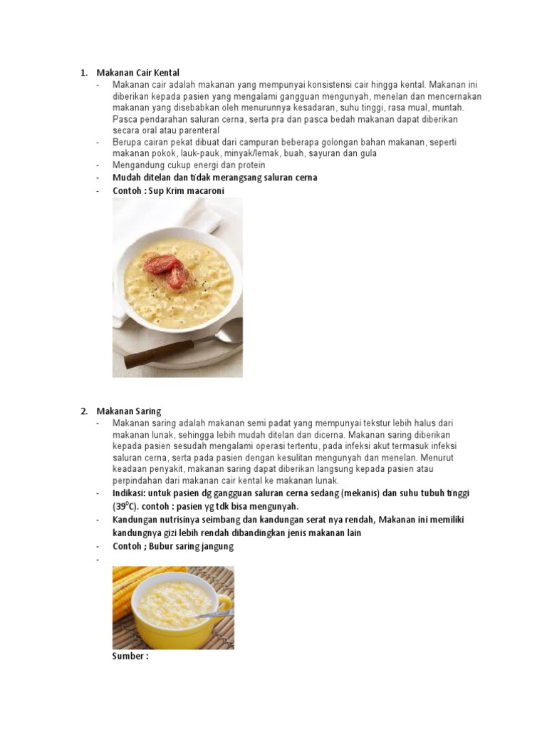 Makanan Cair dan Saring untuk Pasien | PDF
