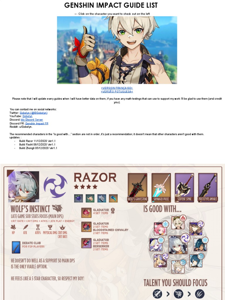 Genshin Impact Guide List (En) | PDF