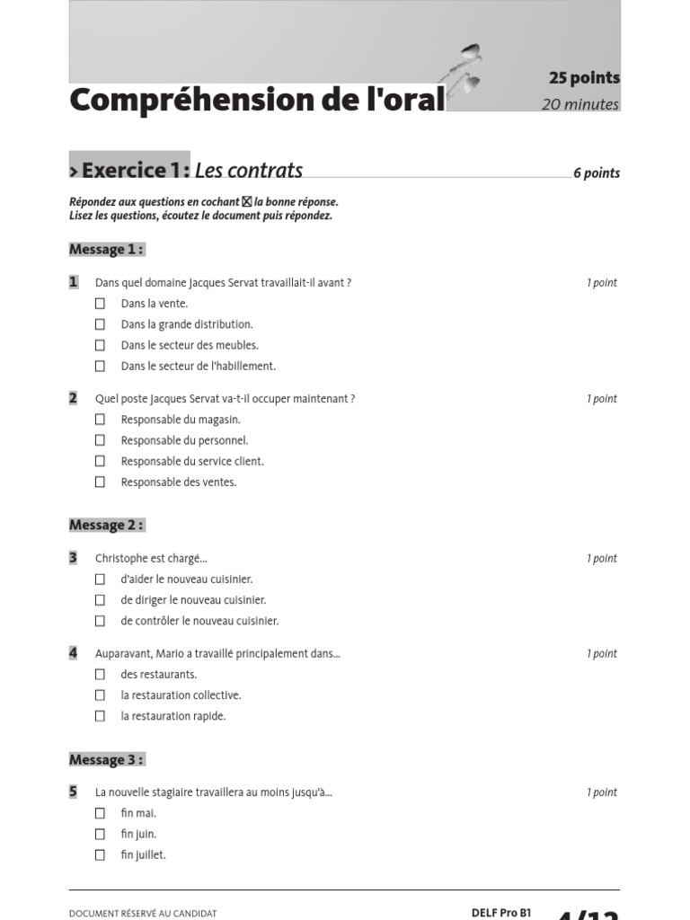 1 Delf-Pro-B1-Comprehension-De-L-Oral-Exercice-1 | PDF | Science ...