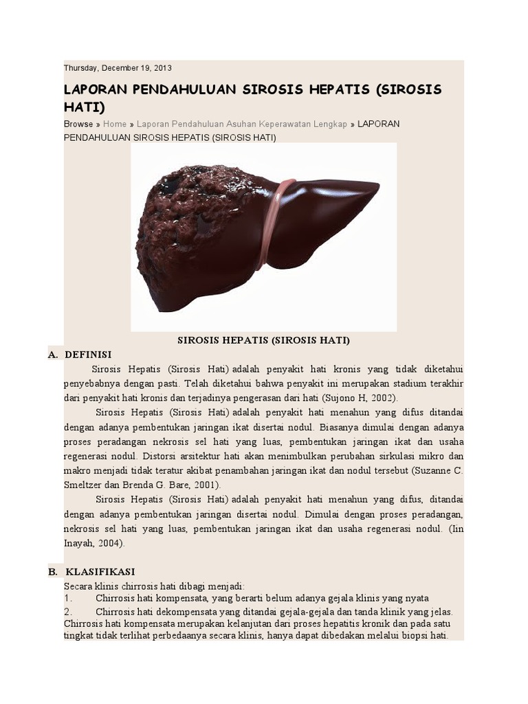 Tanda dan Gejala Sirosis Hepatis | PDF