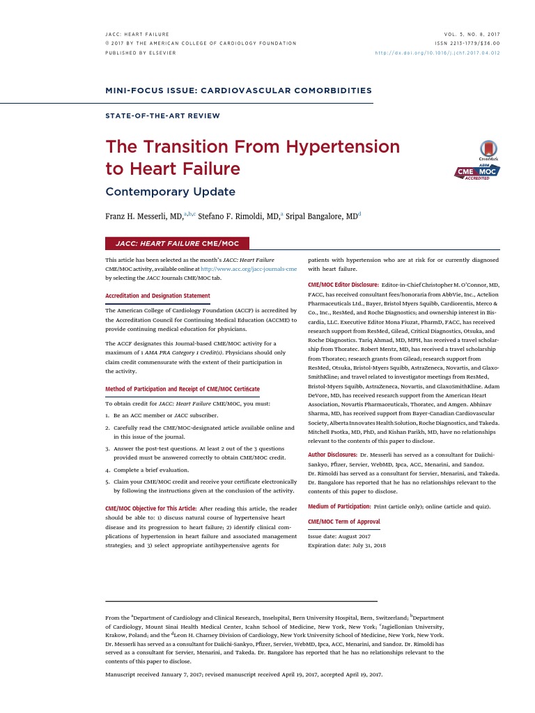 The Transition From Hypertension To Heart Failure by JACC | PDF | Blood ...