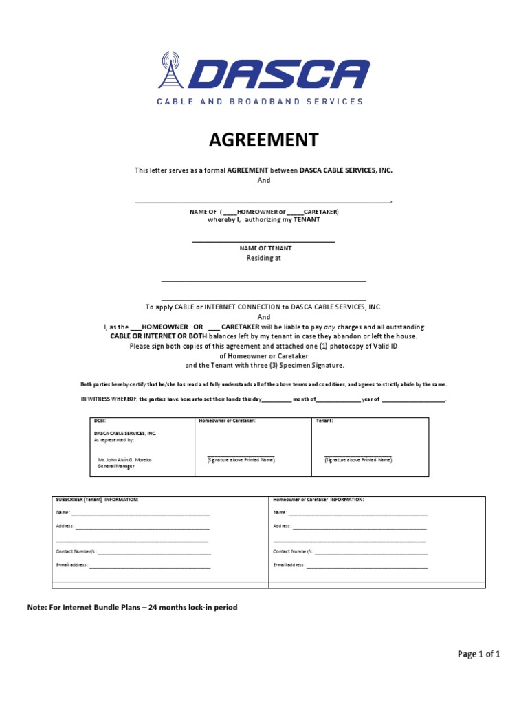 Agreement-Letter Dasca | PDF | Cyberspace | Communication