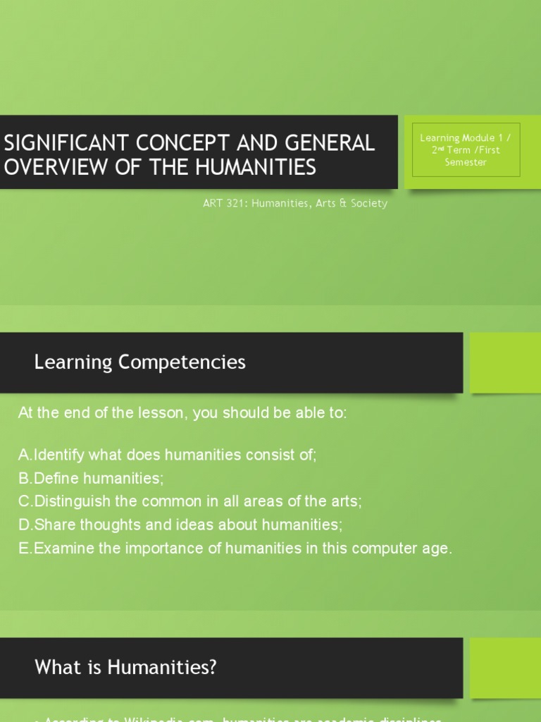 Significant Concept and General Overview of The Humanities PPT 1 | PDF ...