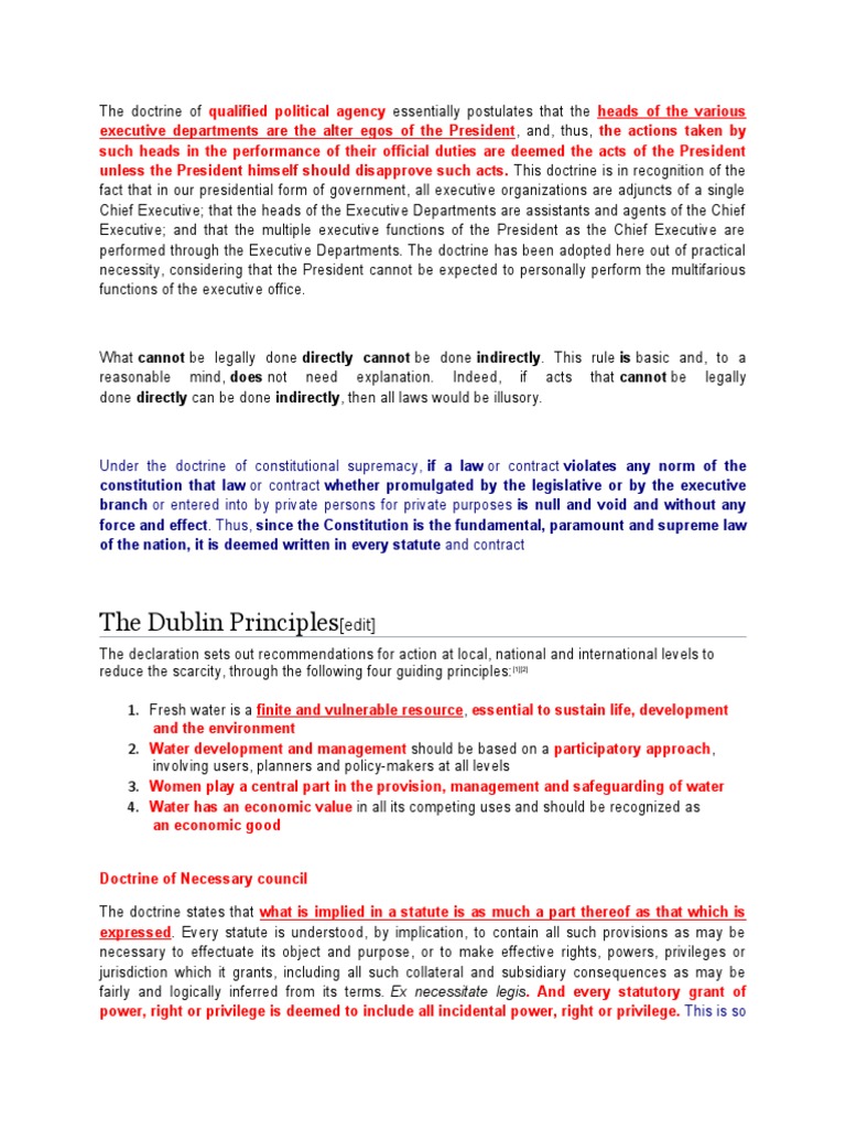 Doctrine of Qualified Political Agency | PDF | Presidents Of The United ...