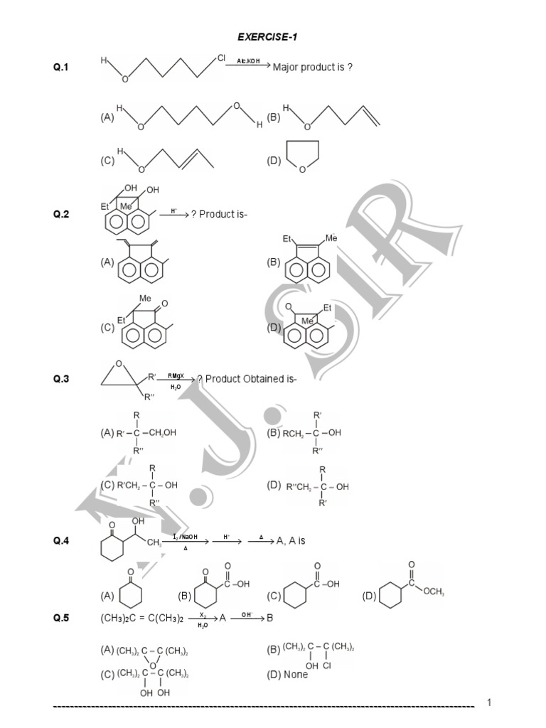 Alcohol, Ether, Phenol Worksheet | PDF | Ethanol | Ester