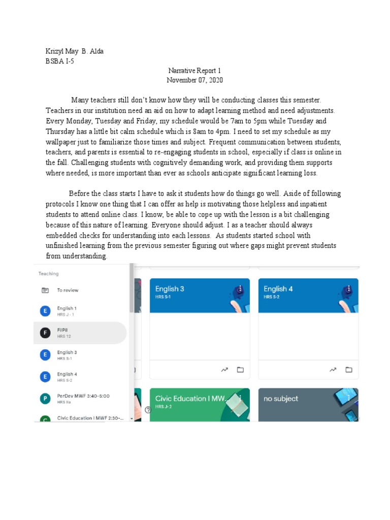 Narrative Report and Summary Report | PDF