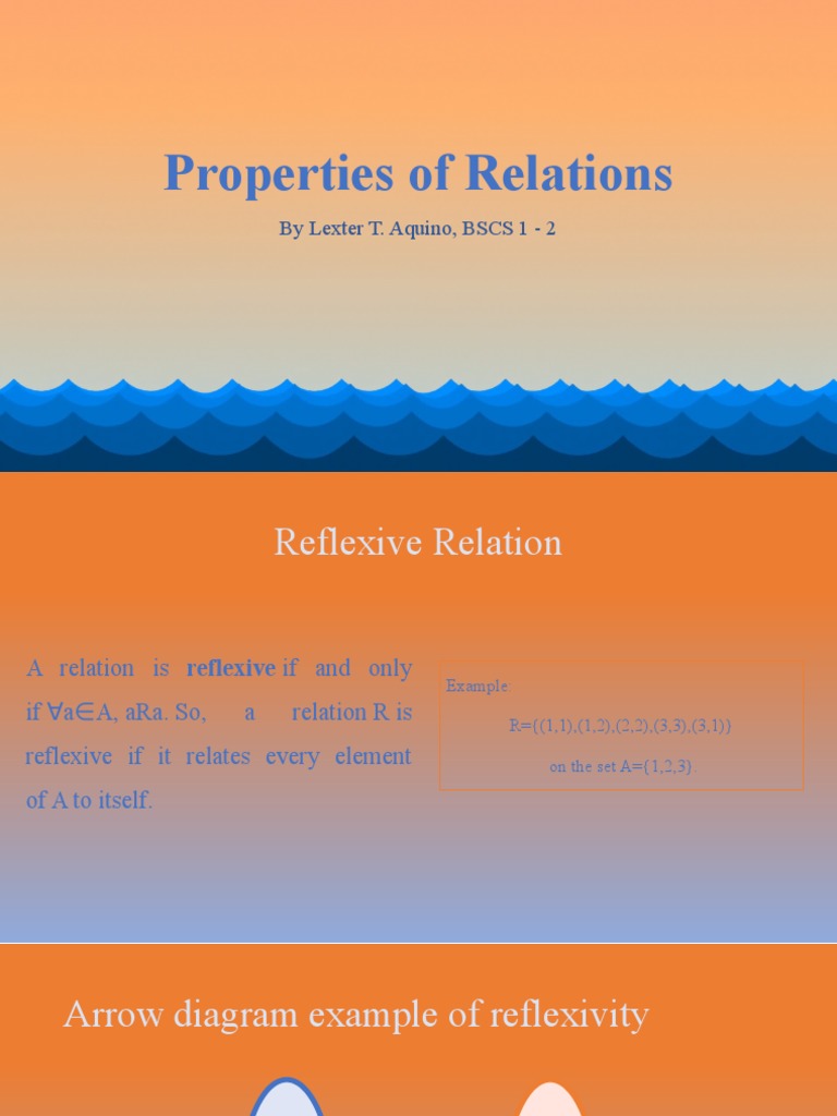 Properties of Relations | PDF | Abstract Algebra | Physics