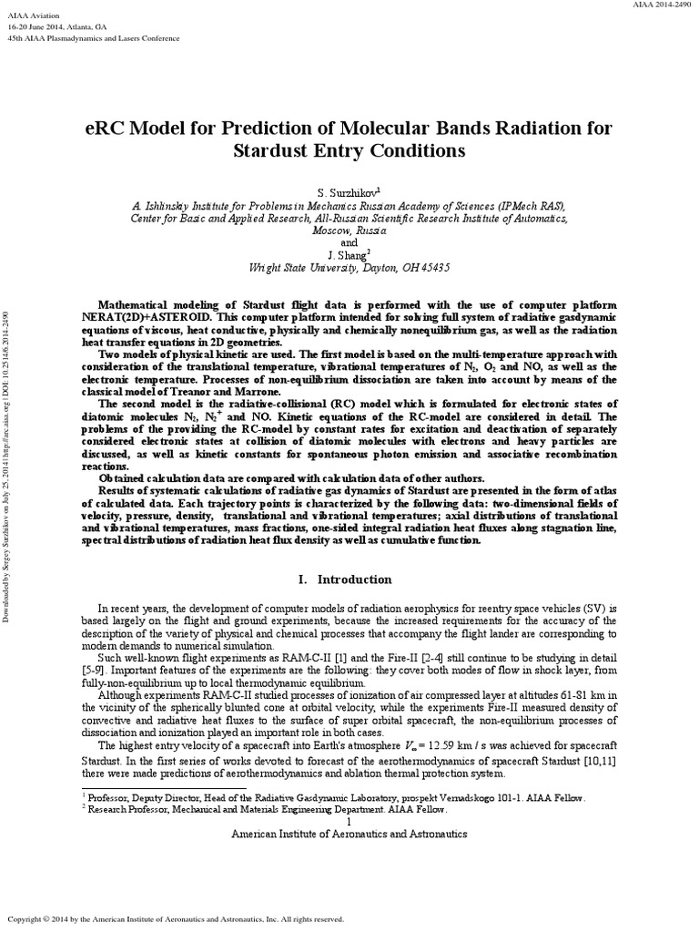 ERC Model For Prediction of Molecular Ba | PDF | Non Equilibrium ...