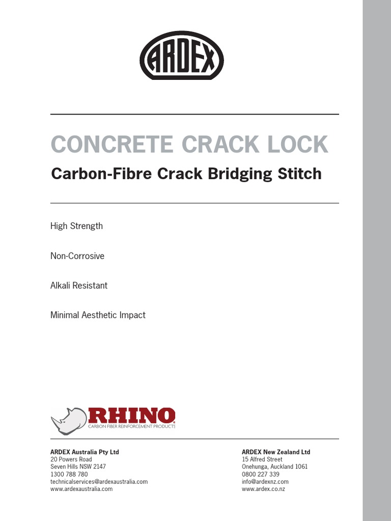 Concrete Crack Lock Datasheet | PDF | Concrete | Masonry