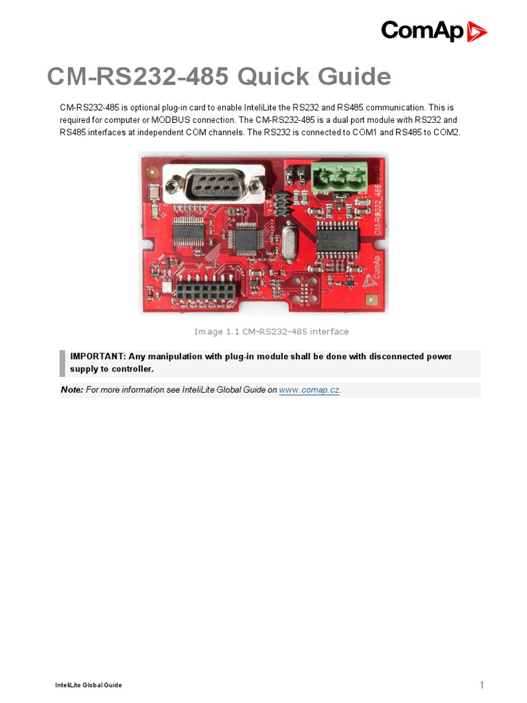 CM-RS232-485 Quick Guide | PDF