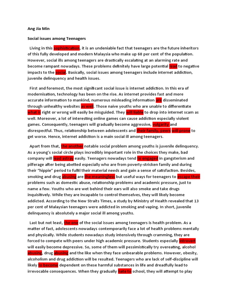 Social Issues Affecting Malaysian Teens | PDF | Adolescence | Juvenile ...