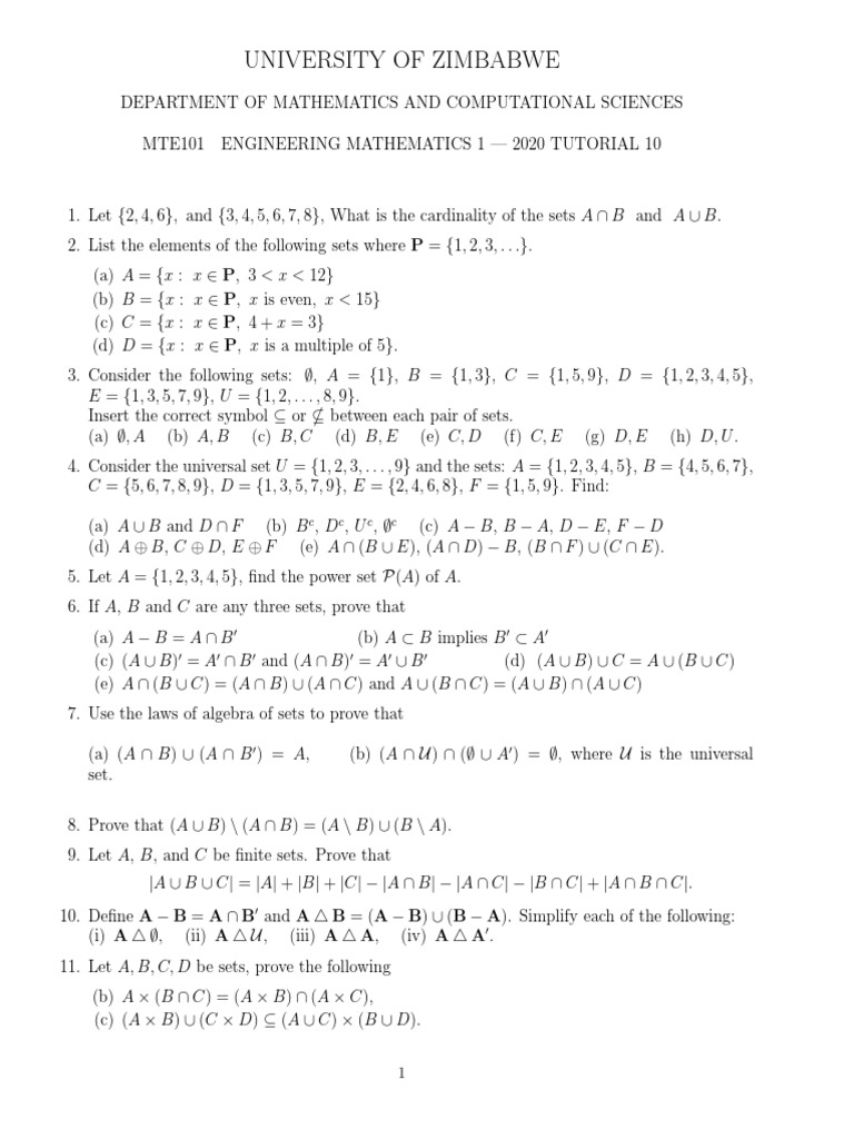Mte 101 Tutorial 10 (2020) - 1 | PDF | Teaching Methods & Materials ...