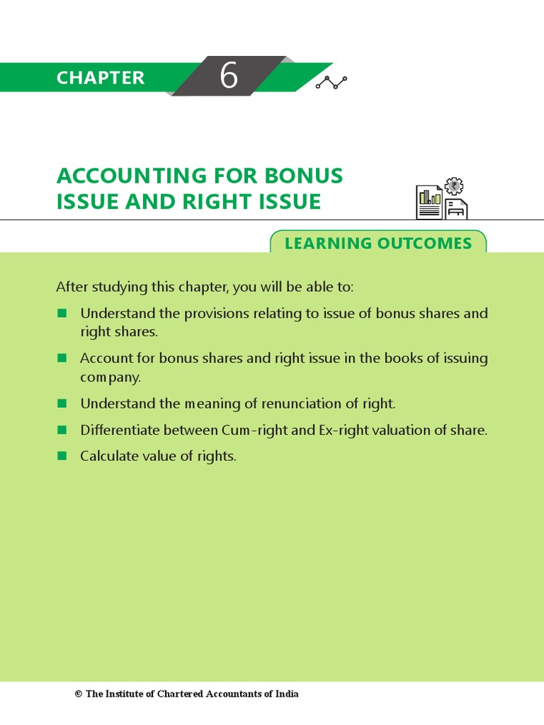Chapter 6 Accounting For Bonus Issue and Right Issue | PDF | Equity ...