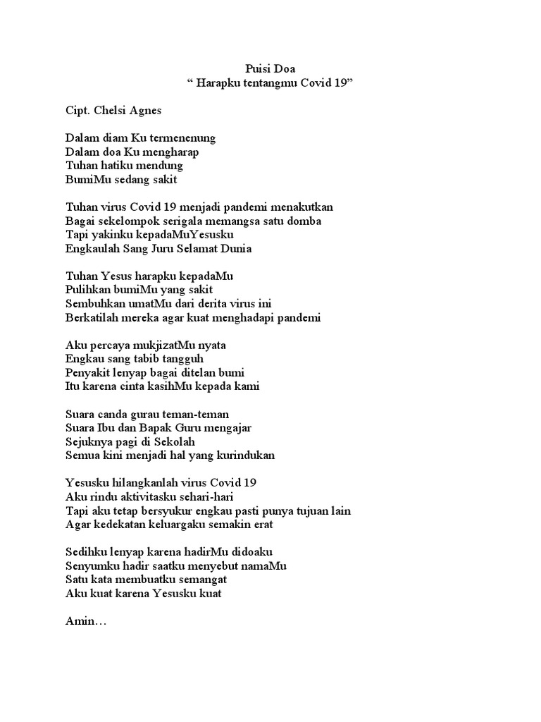 Puisi Doa Chelsi Agnes | PDF | Agama & Spiritualitas
