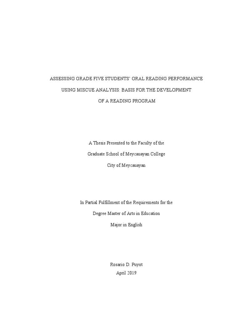 Sample Preliminaries | PDF | Thesis | Educational Assessment And Evaluation