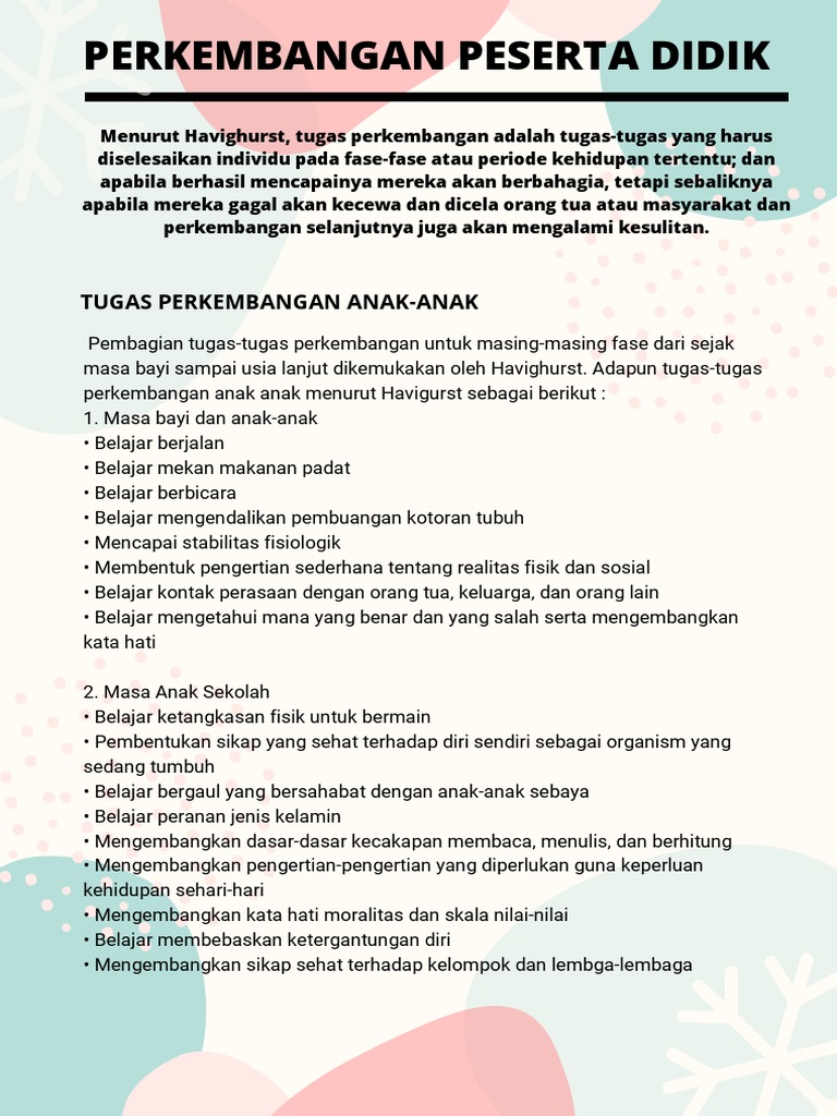 Poster Perkembangan Peserta Didik | PDF | Karier & Perkembangan | Pengembangan Diri
