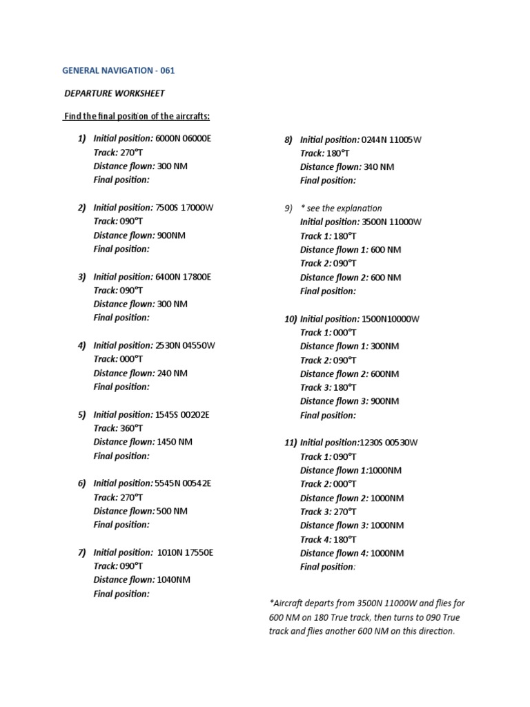 Departure Worksheet | PDF | Aircraft | Aircraft Configurations