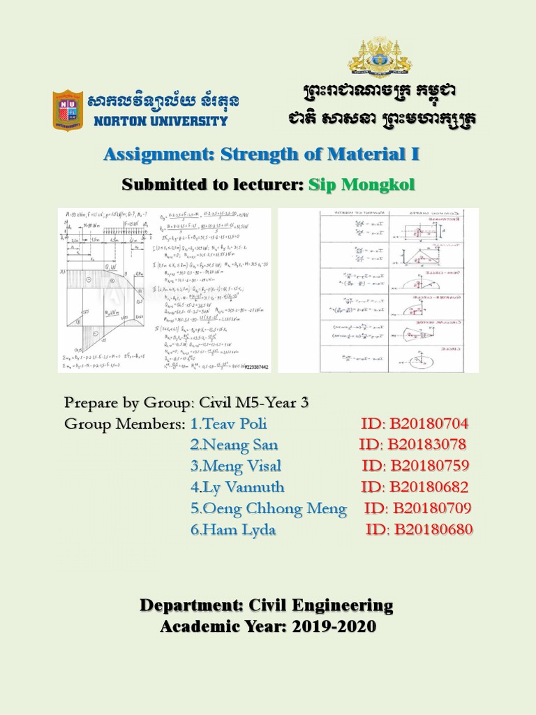 Assigment Strength of Material I Semester I Year III | PDF | Nature ...