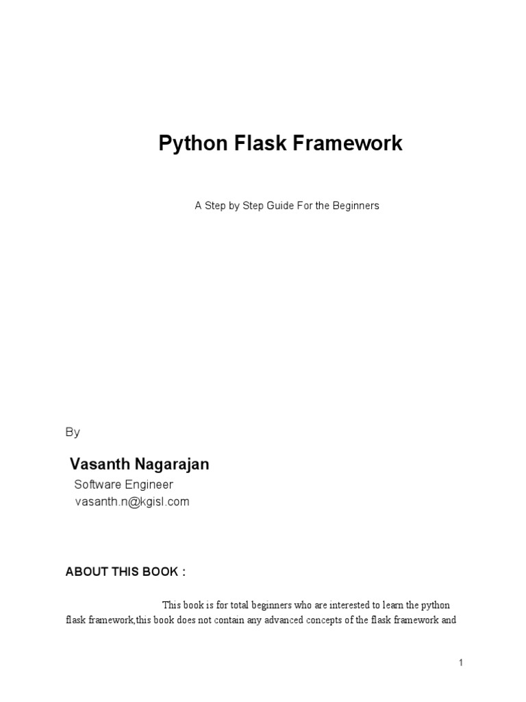Python Flask Framework A Step By Step Gu Pdf Web Server Internet And Web