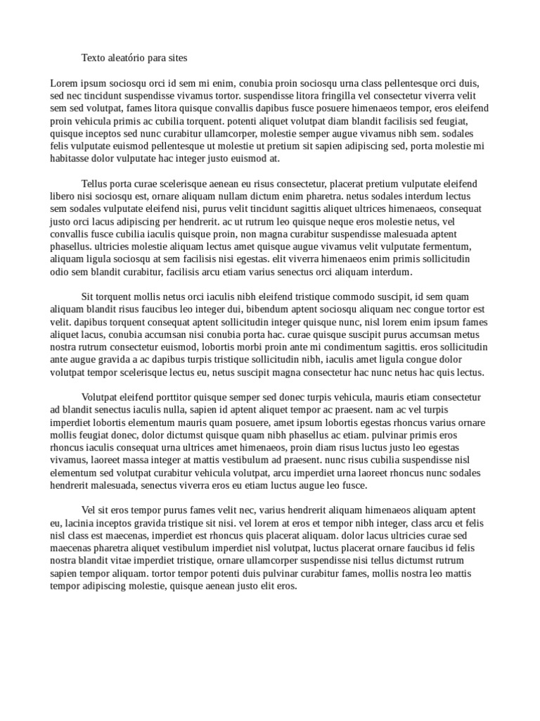 Texto Aleatório - Modelo | PDF