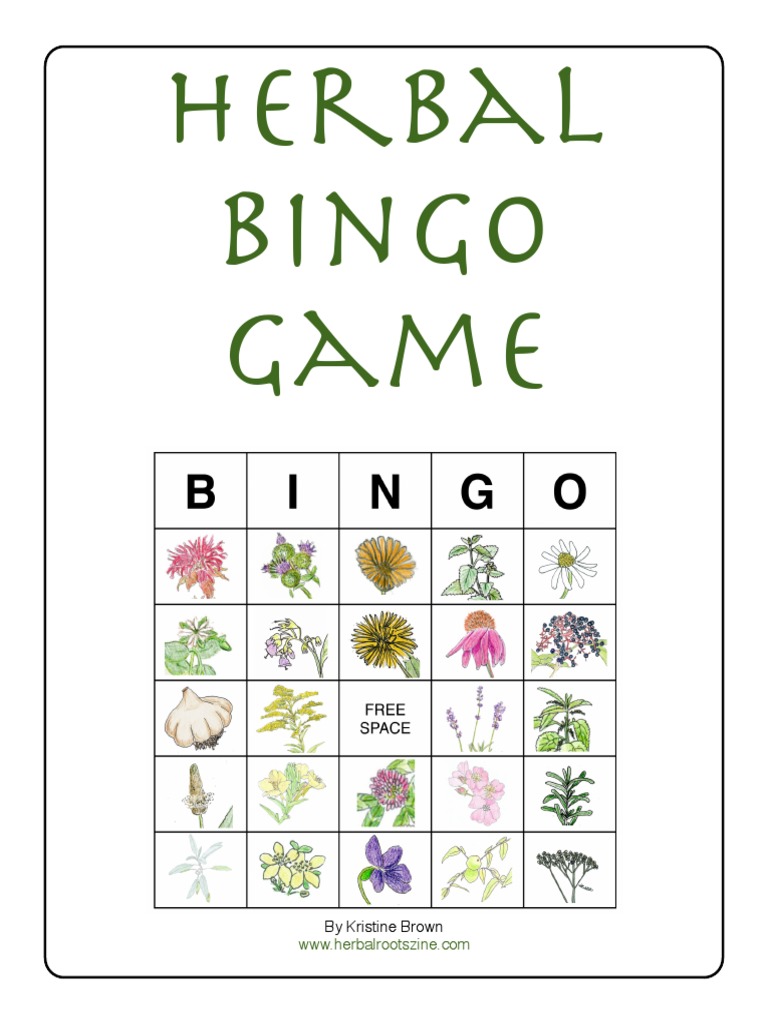 Herbal Bingo Game: by Kristine Brown | PDF | Edible Plants | Plants
