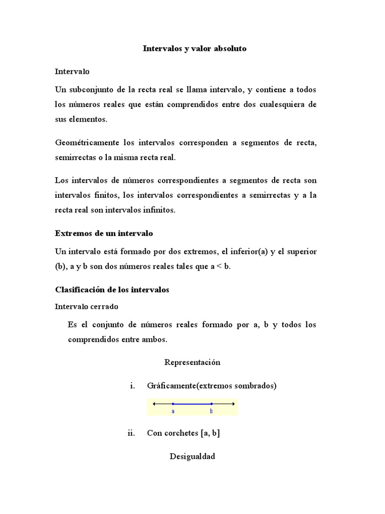 UNIDAD II Intervalos | PDF | Intervalo (Matemáticas) | Álgebra abstracta