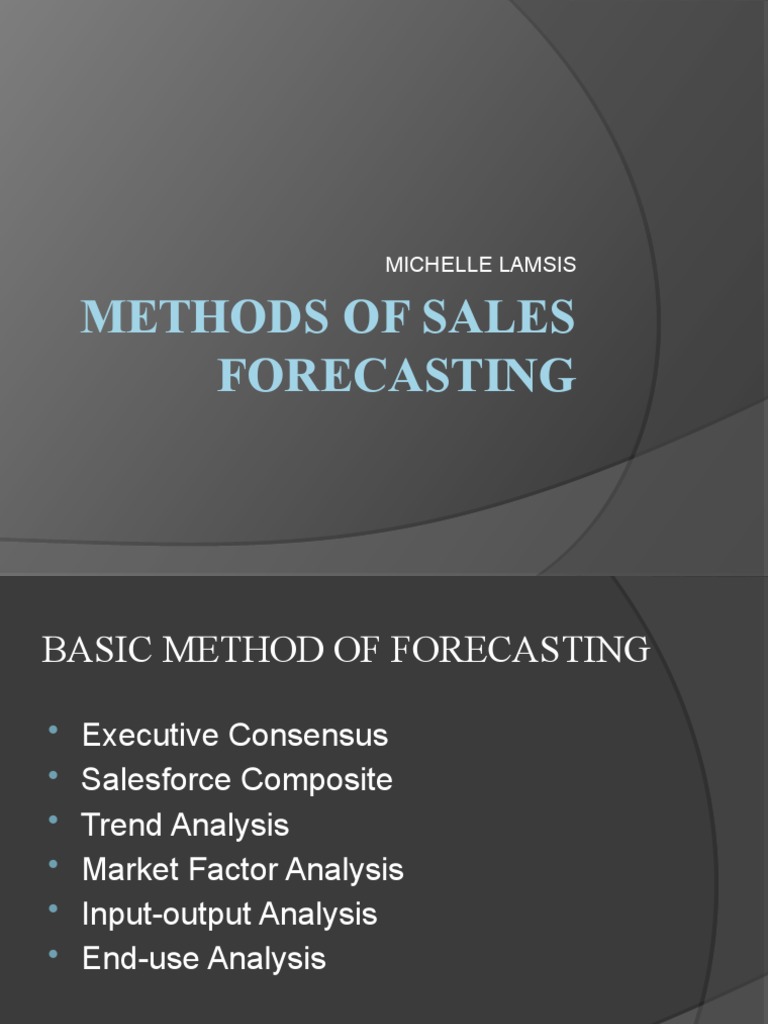 Methods of Sales Forecasting | PDF