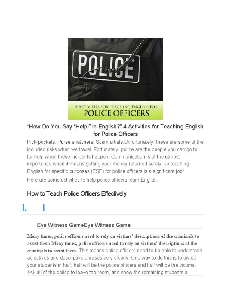 English For Police | PDF | Identity Document | Criminal Justice