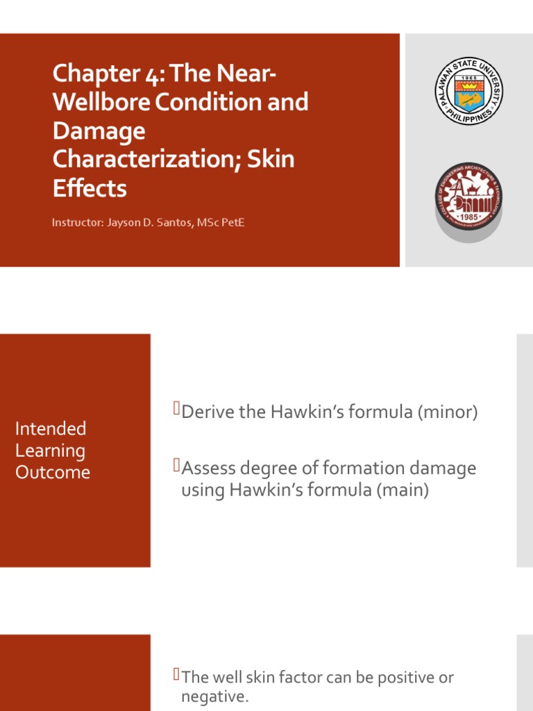 Chapter 4: The Near-Wellbore Condition and Damage Characterization Skin ...