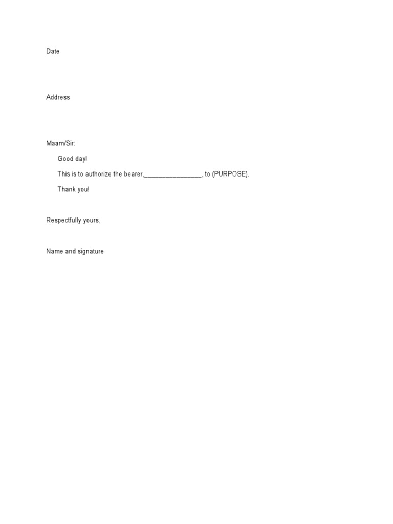 Authorization Letter - Hey | PDF