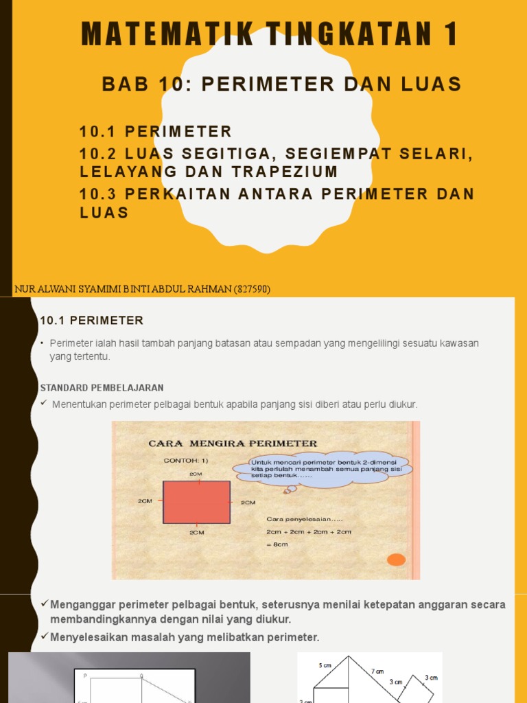 Bab 10 Perimeter Dan Luas | PDF