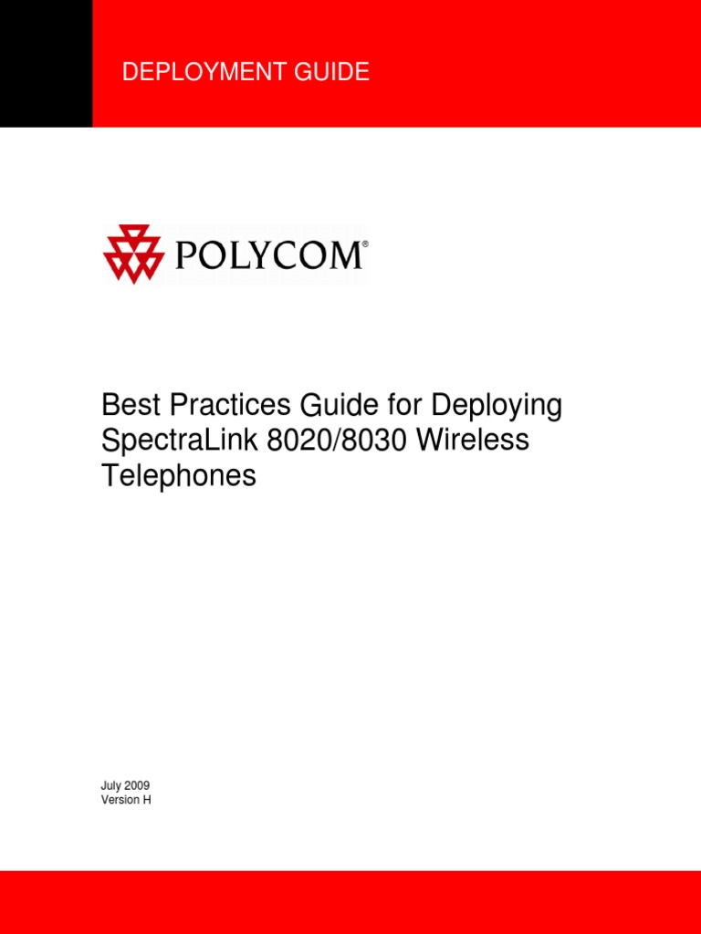 Best Practices Guide To Deploying SpectraLink 8020 8030 Wireless ...