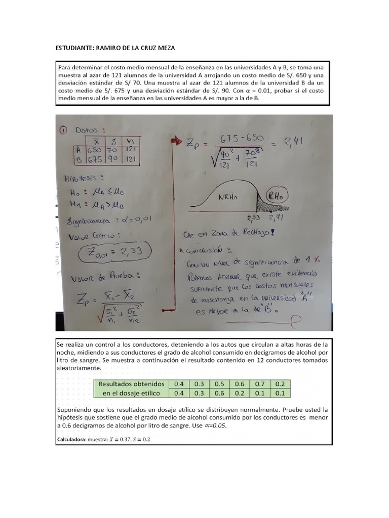 TAREA 3 Estadistica Inferencial | PDF