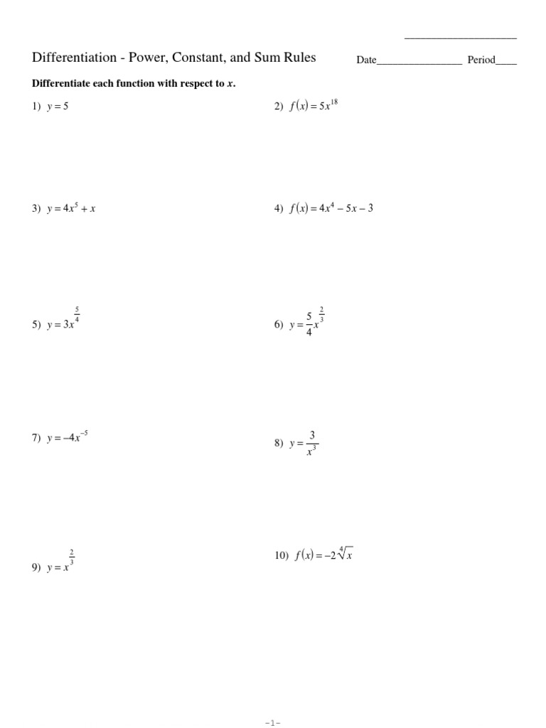 03 - Power Constant and Sum Rules | PDF | Mathematical Analysis | Calculus