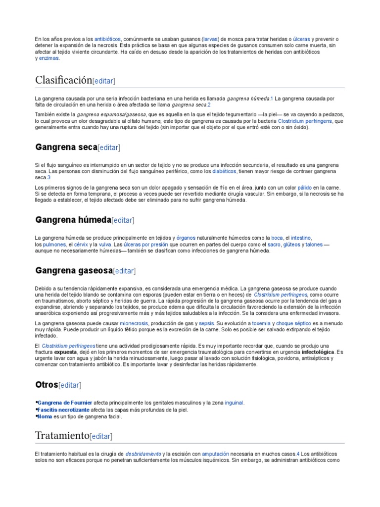 Clasificación: Gangrena Seca | PDF | Síntomas y signos | Medicina CLINICA