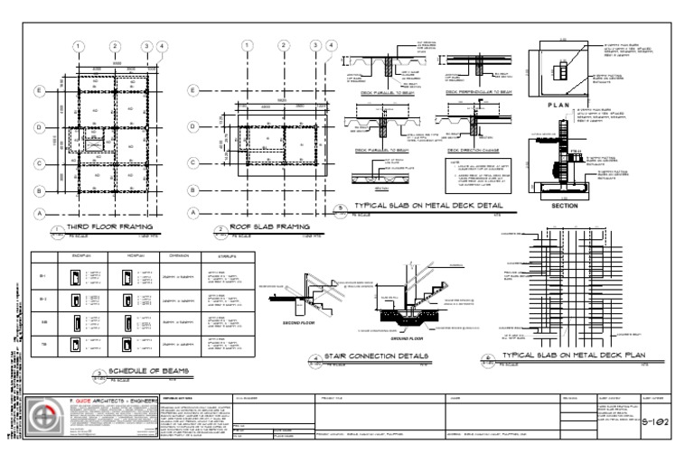 Typical Slab On Metal Deck Detail: Deck Parallel To Beam Deck ...