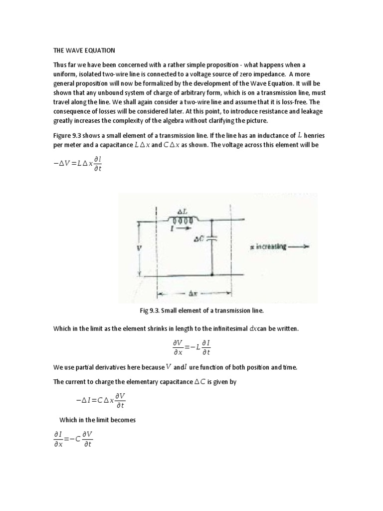 The Wave Equation | PDF | Waves | Transmission Line