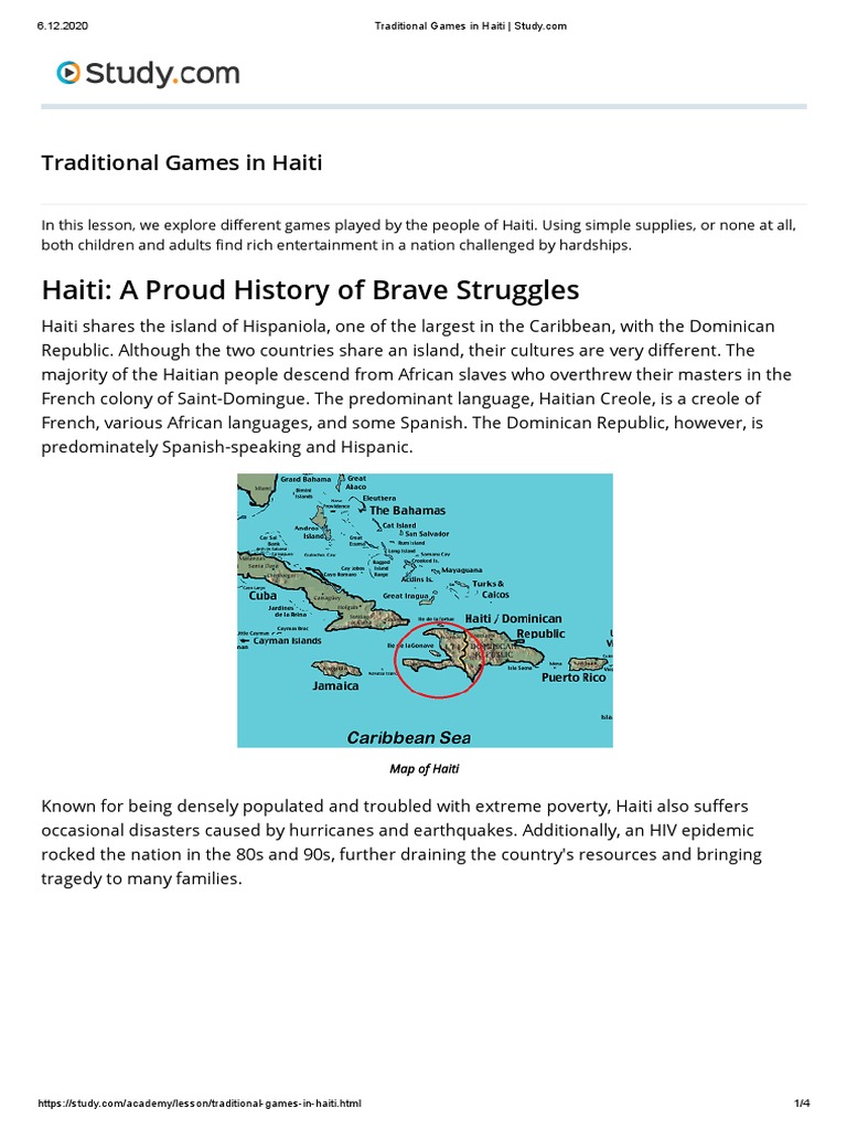 Traditional Clapping Games in Haiti | PDF | Haiti | Dominican Republic