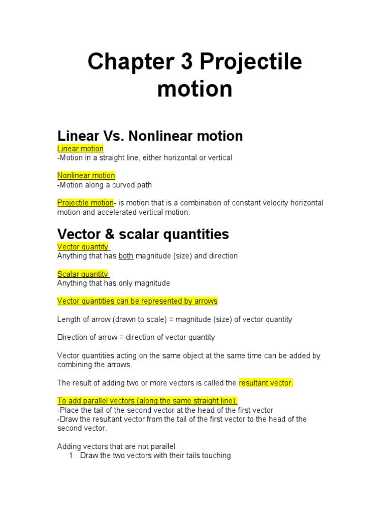 Chapter 3 Projectile Motion | PDF | Euclidean Vector | Acceleration