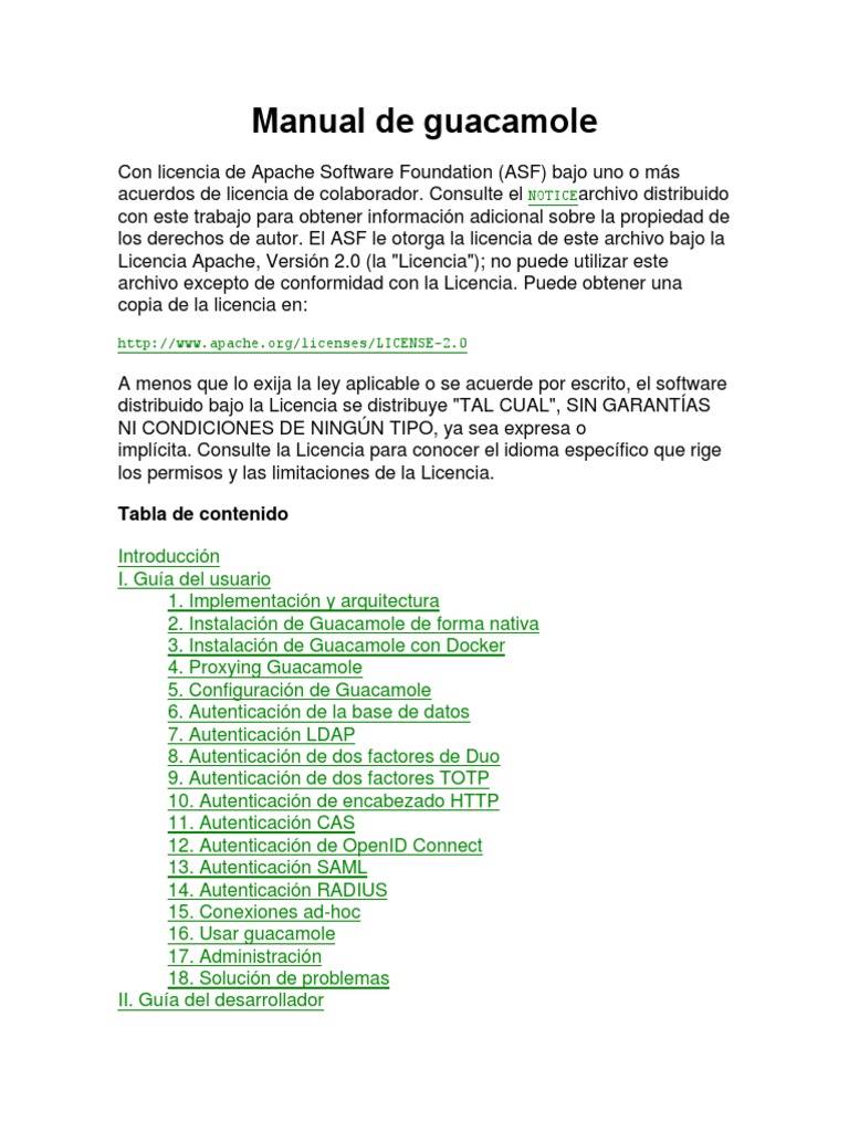 Manual de Guacamole | PDF