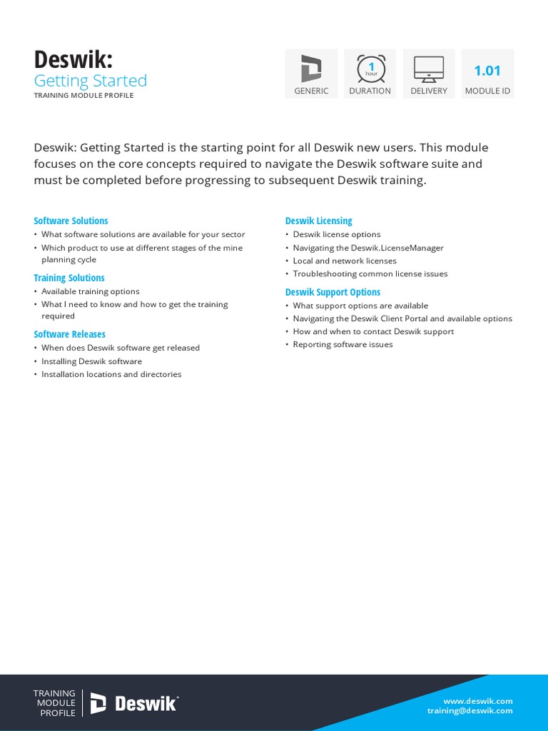 Deswik Getting Started | PDF